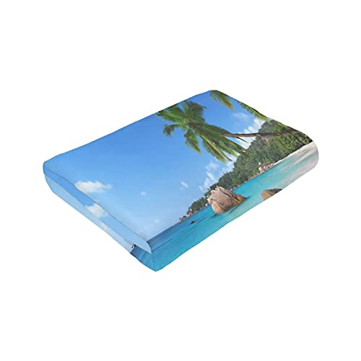 Ultra-Soft Micro Fleece Throw Blanket,Beach and Coconut Trees,Warm Lightweight Decorative Throw Blanket for Bed Couch Sofa Chair Living Room Bedroom 60" x 50"