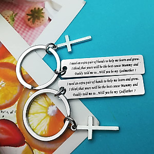 Godparents Gifts from Godchild Will You Be My Godfather/Godmother Keychain Set Godparent Proposal Gifts Godmother Keychain Godfather Gifts Christening Gift for Godmother Godfather