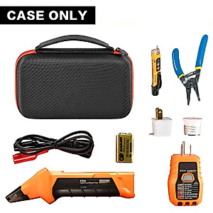 Case Compatible with Klein ET310 Tool AC Circuit Breaker Finder 80041 Outlet Repair Tool Kit RT250 Integrated GFCI Receptacle Tester and Accessories Electrical Tools Bag Storage Organizer(Black)