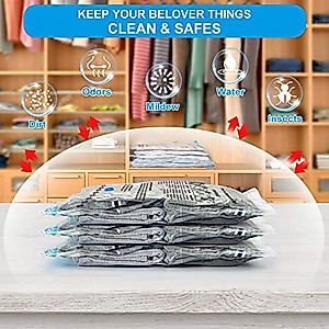 Vacuum Storage Bags 8 pack(4Jumbo, 4Large), Premium Space Saver bags for Clothes Duvets Blankets Pillows Comforters, travel storage. (8pack) (8 pack)