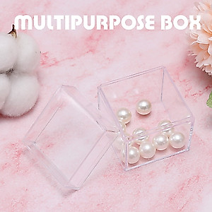 LIDSCURA 36 Packs 2''x2''x2'' Acrylic Box, Acrylic Candy Box, Small Clear Plastic Square Cube Box with Lids, Candy Storage Container, for Candy Pill, Tiny Jewelry, Cosmetics, Jewelry, Party Favor
