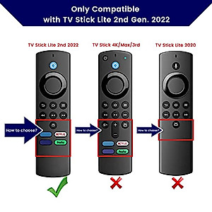 Remote Cover Replacement for Fire TV Stick Lite 2nd Gen. 2022 Controller, Silicone Case with Lanyard, Glowing in The Dark
