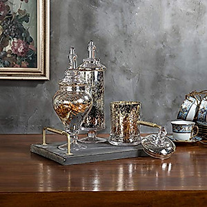 MyGift Set of 3 Silver Mercury Glass Apothecary Jars, Weddings Centerpiece Candy Buffet