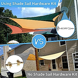 HDYAR 84 Pcs Sun Shade Sail Hardware Kit with Cable Wire Rope for Rectangle Square Triangle Shade Sail Installation, 6 inch 304 Grade Stainless for Garden,Outdoors,DIY Crafts,Railing