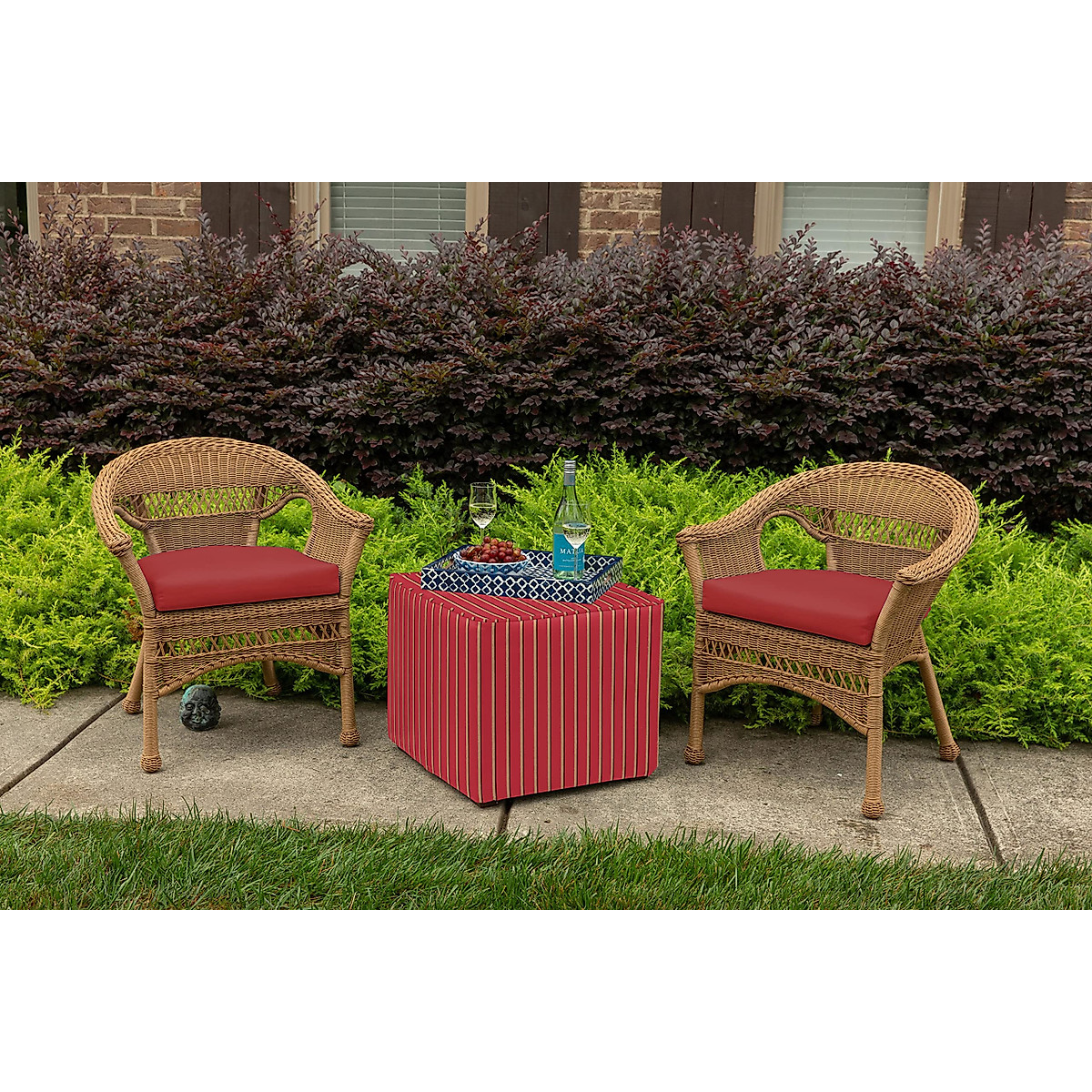 Naturesroom Sunbrella Patio Cushions -Wicker Seat Pad - 19.5" W x 19.5" L x 2.5" T, Outdoor Chair Cushion with Comfort, Style & Durability Designed for Outdoor Living - Made in The USA