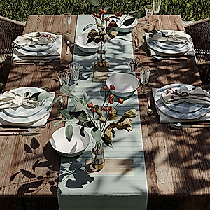 Barnyard Designs 12-piece Melamine Dinnerware Set, Durable Chip-Resistant Dishware for Indoor/Outdoor Use, Service for 4, Light Blue Buffalo Plaid, (Dinner Plate: 11”, Salad Plate: 8.5”, Bowl: 7”)