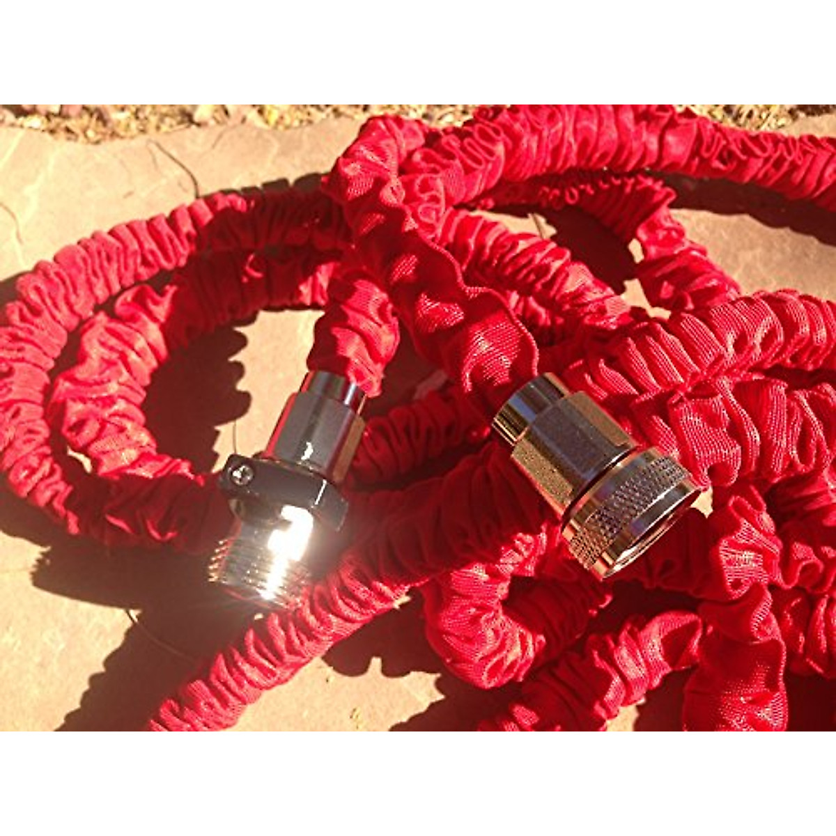 Casa Felice Expandable 50 Foot Garden Water Hose By Heavy Duty Double Layer Latex Fabric Core - Corrosion Resistant, Leak-Proof Nickel Alloy Fittings - Lightweight, Retractable, Tangle-Free Design