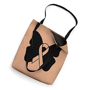 Uterine Cancer Awareness Peach Ribbon Butterfly Support Tote Bag