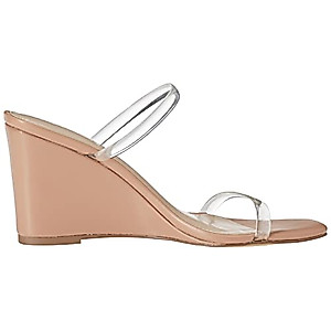 The Drop Women's Sophia Two Strap Wedge,Clear, 7.5
