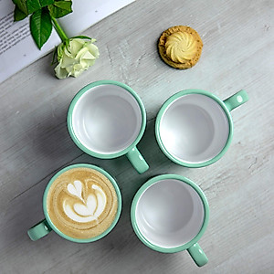 City to Cottage Handmade Teal Blue and White Polka Dot Ceramic Extra Large 17.5oz/500ml | Hot Chocolate, Coffee, Tea Mug, Cup with Handle Unique Designer Pottery for Tea Lovers