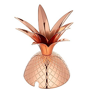 Restaurantware 24-OZ Pineapple Drink Tumbler: Perfect for Bars Restaurants and Catered Events - Copper Drink Cup with Silver Stainless Steel Interior Lining and Straw Slot - 1-CT