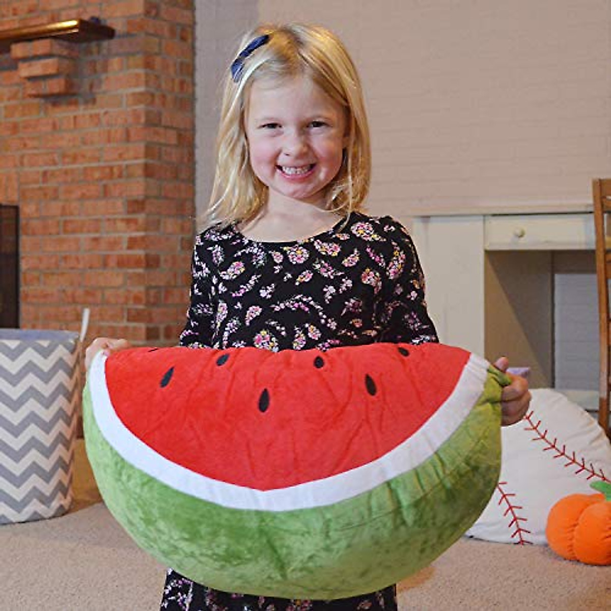 Watermelon Pillow Kids Stuffed Plush: Girls Melon Slice Throw Stuff Toy