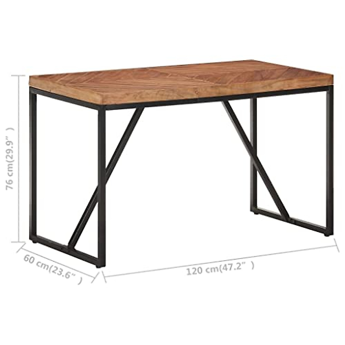 YPWRENH Rectangular Wooden End Table Dining Table 47.2"x23.6"x29.9" Solid Acacia and Mango Wood for Dining Room, Kitchen or Living Room