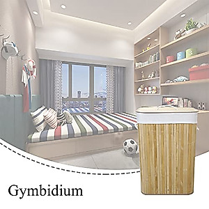 Clothes Laundry Hamper with 2 Removable Liner Bags,Handwoven Bamboo Laundry Basket with Easy Carry Handles