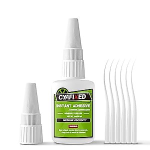 CYAFIXED Strong Cyanoacrylate (CA) Super Glue, All-Purpose Medium Viscosity Instant Adhesive, 1 oz. (28.3 Grams) - CA Glue for General Home Repair, Ceramics, Plastics, Metal, Wood