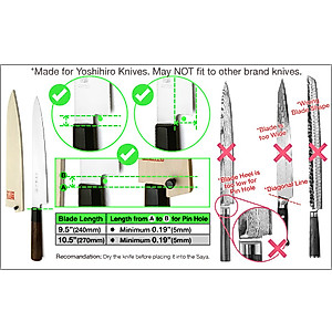 Yoshihiro Natural Magnolia Wood Saya Cover Blade Protector for Sujihiki Slicer (270mm)