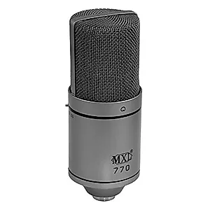 MXL 770 Condenser Microphone for Podcasting, Singing, Home Studio Recording, Gaming & Streaming | XLR | Large Diaphragm | Cardiod (Gray)