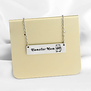 PLITI Hamster Mom Jewelry Hamster Lover Gifts Hamster Owner Birthday Gifts Hamster Mother's Day Gift Funny Animal Gifts For Hamster Lovers Breeder Mom Hamster Mom Necklace (Hamster Mom Necklace)