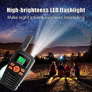 Retevis RA35 Walkie Talkies, Long Range Walkie Talkies, Family 2 Way Radios Walkie Talkie for Adults Kids 4, Flashlight, Outdoor, Camping, Hiking 4 Pack