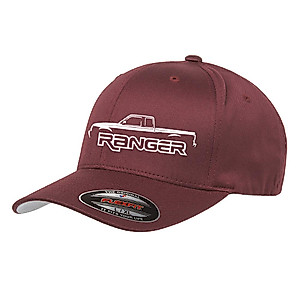 1998-02 Ford Ranger Extended Cab Pickup Truck Classic Outline Design Flexfit hat Cap Small/Medium Maroon