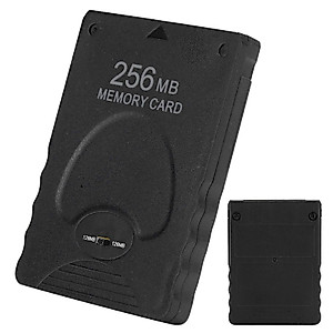 Playstation 2 Memory Card, Compatible with All Ps2 Models Light Game Memory Card Portable Game Memory Card 256MB Accessory for PS2 Playstation 2 Game Data Console (Black)