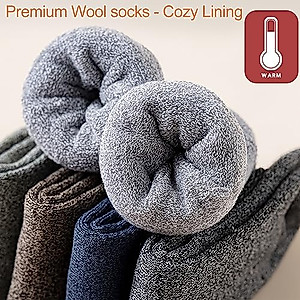 VoJoPi Wool Socks for Women Warm Winter Thick Cozy Fuzzy Crew Soft Socks Boot Socks Thermal Gifts for Women 5 Pairs