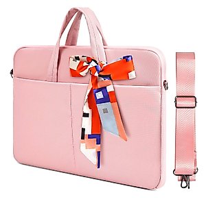 15.6 Inch Laptop Sleeve Shouler Bag Women Ladies Case for Macbook Pro 16 M3 M2 M1, Dell Inspiron 15, HP Envy/Pavilion 15.6, Acer Aspire 15, Lenovo IdeaPad 3 15.6, ASUS Chromebook MSI 15.6 Case, Pink