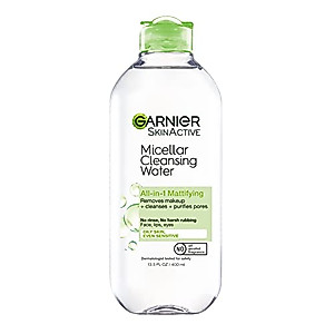 Garnier SkinActive Micellar Water for Oily Skin, Facial Cleanser & Makeup Remover, 13.5 fl. oz, 1 count (Packaging May Vary)