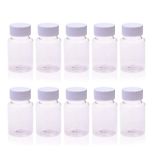 Bluecell 10 pcs Plastic Clear Empty Plastic Solid Powder Medicine Pill Cylindrical Chemical Container Reagent Bottle 80ml Product Name