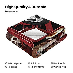 Horror Blanket Throw Fleece Blanket Throw Blanket Fuzzy Plush Blanket Luxury Flannel Blanket for Couch Sofa or Bed 50"x40"