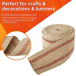 YaeCCC Craft Jute Webbing Tape, 3.5" x 10 Yd Rolls 11 lbs
