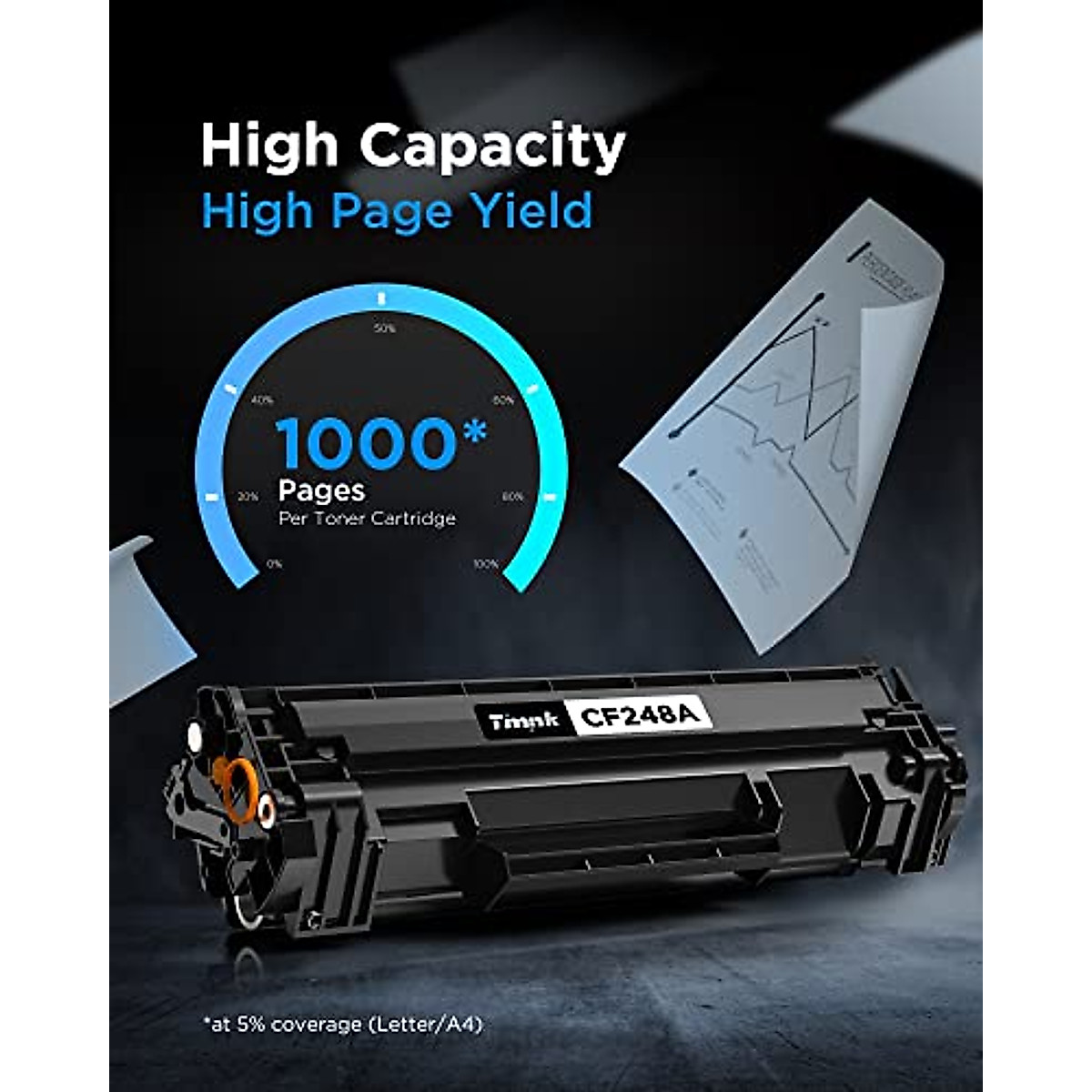 Timink 48A CF248A 2-Pack High Yield Toner Cartridge | Works with HP Laserjet Pro M15a M15w M16a / HP Laserjet Pro MFP M28a M28w M29a M29w Laser Printer