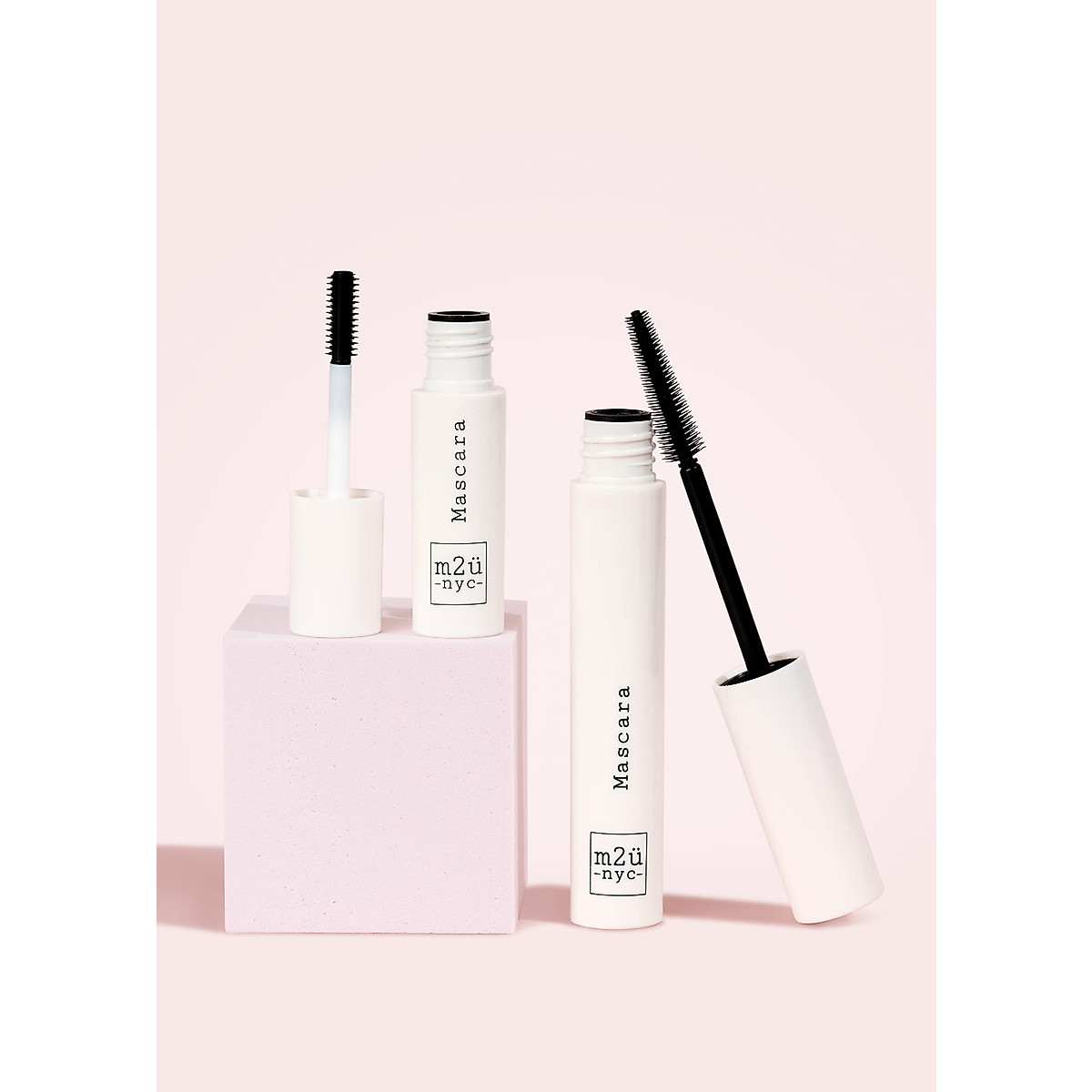 M2U NYC Voluminous Mascara, Tubing Mascara, Voluptuous Volume, Intense Length, Feathery Soft Full Lashes, Lengthening, No Flaking, No Smudging, No Clumping, Water Resistant, Black (0.06 FL Oz, Black)