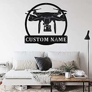 Custom Drone Metal Wall Art, Personalized Drone Name Sign Decoration For Room, Drone Home Decor, Custom Drone, Drone Lover Gift, Drone