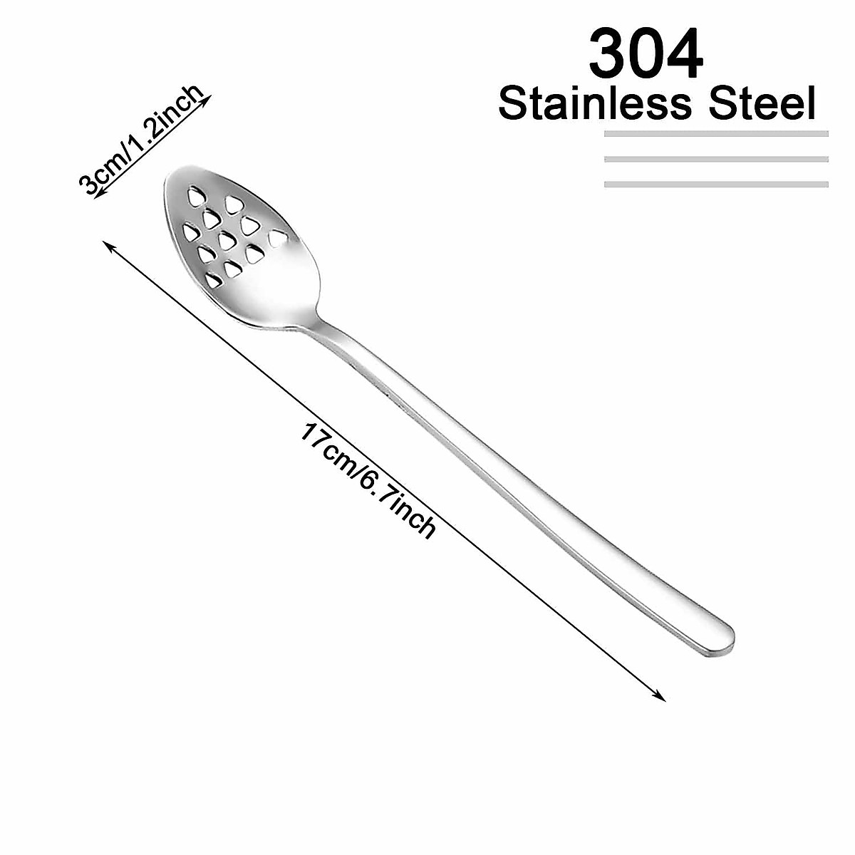 3 PCS Slotted Spoons Stainless Steel,Caviar Spoons for Home Restaurant Pressed Fruit Potato Garlic Paste Filter SoupQA