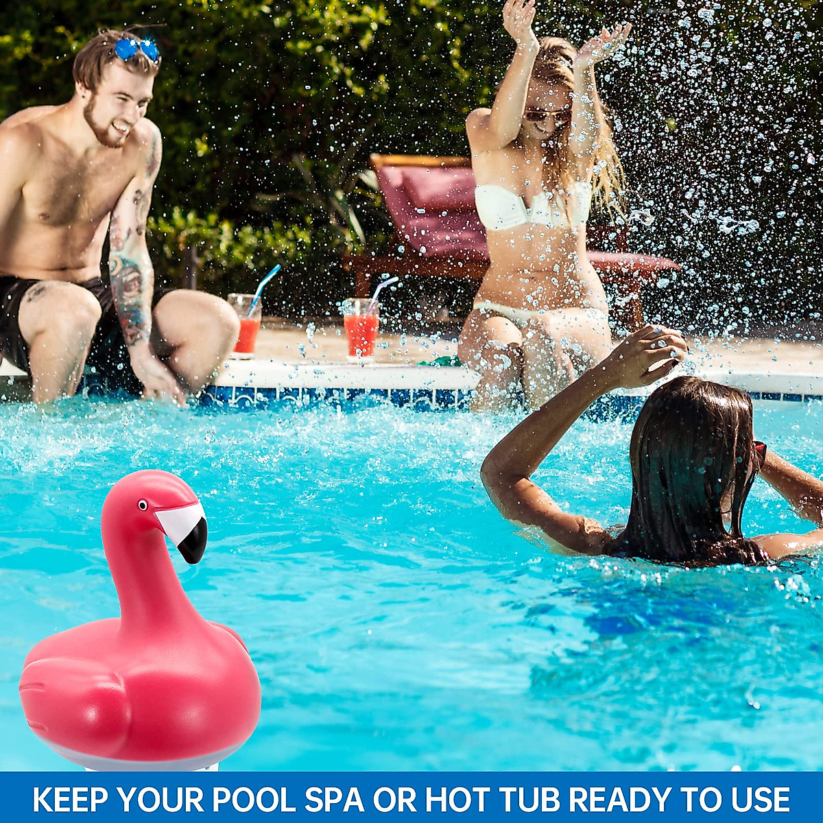 b&h Pool Chlorine Dispenser for 1 Inch Tablets Only - Mini Floating Chlorine/Bromine Floater, Spa, Tub & Small Pool Chlorine and Bromine Chemical Dispenser, 6 Flow Level Control Settings White