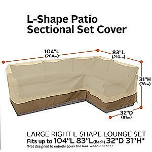 Classic Accessories Veranda Water-Resistant 104 Inch Patio Right-Facing Sectional Lounge Set Cover, Patio Furniture Covers