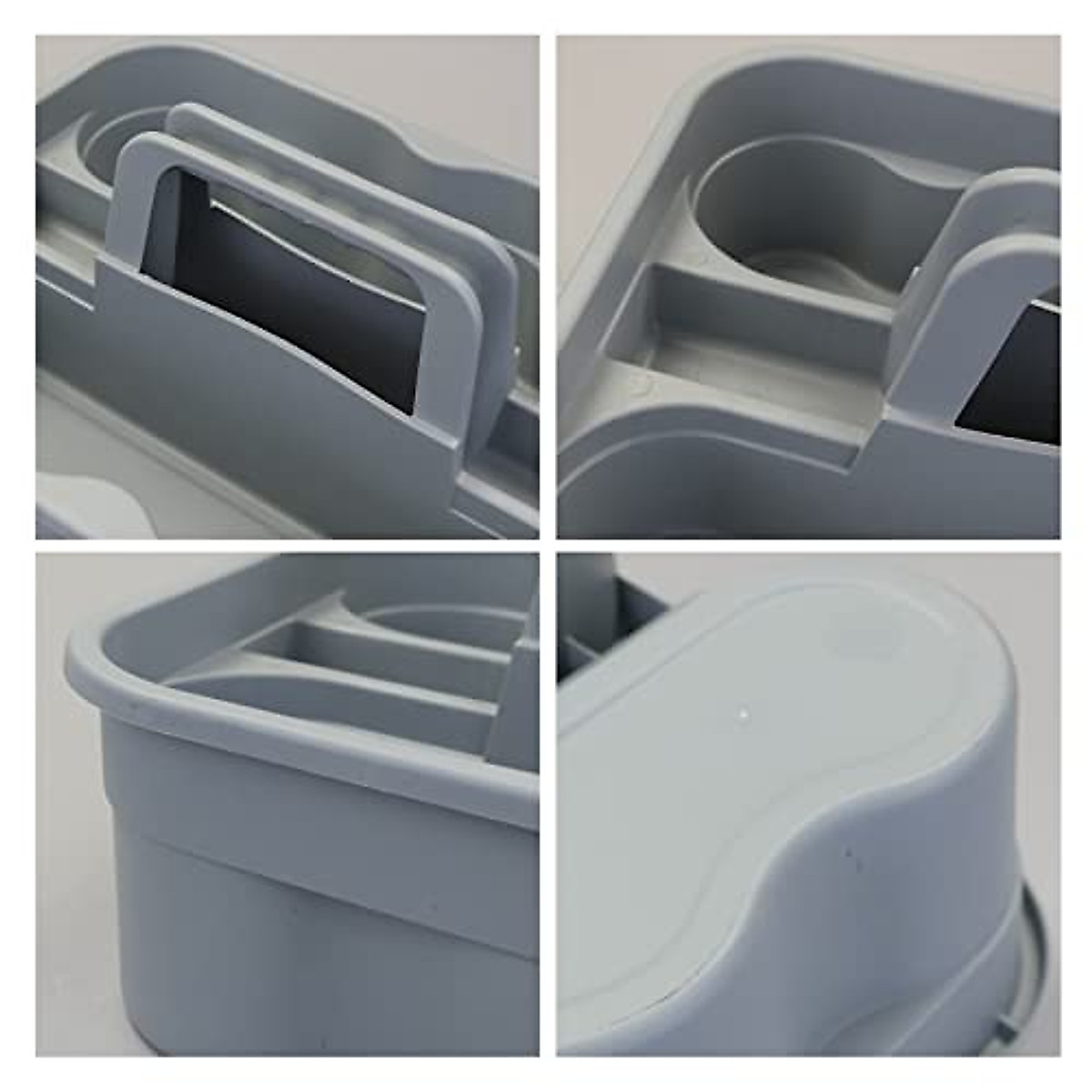 Ramddy Plastic Organizer Caddy, Carry Caddy with Handle, Gray, 4 Packs