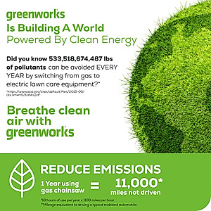 Greenworks 40V 16" Brushless Cordless Chainsaw (Gen 2) (Great For Tree Felling, Limbing, Pruning, and Firewood / 75+ Compatible Tools), 4.0Ah Battery and Charger Included