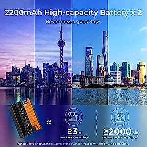 K&F Concept 2200mAh NP-W235 Battery and Charger for Fujifilm X-T5, X-S20, X-H2, X-H2S, GFX 100S, GFX 50S II, X-T4, 2 Pack Battery