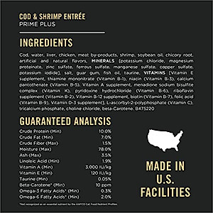 Purina Pro Plan Grain Free Senior Wet Cat Food Variety Pack Pate, SENIOR Seafood Favorites - (2 Packs of 12) 3 oz. Cans