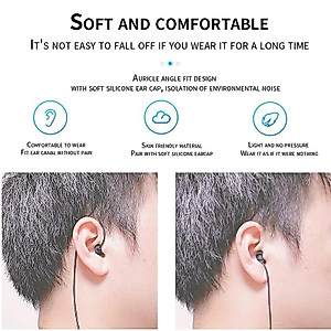 Single Side Earphone 3.5mm Jack Spring Earphones in Ear Heavy Bass Earbuds One Side Headphones Wired Headset Noise Isolating Earplugs for Mobile Phone MP3 Computer