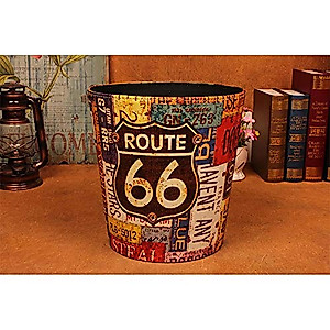 Daliuing Waste Can Creative British Leather Round Trash can for Household use Garbage Waste Basket for Washroom/Bathroom