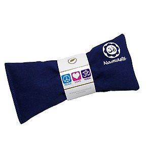 Happy Wraps Namaste Lavender Yoga Eye Pillows - Hot Cold Aromatherapy for Stress, Meditation, Spa, Relaxation Gifts - Set of 4 - Navy Cotton