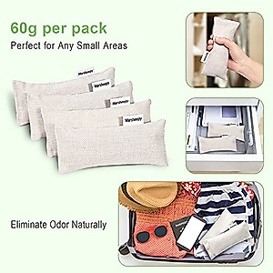 12 Pack Bamboo Charcoal Shoe Deodorizer Bags，Shoe Odor Eliminator ,Charcoal Air Purifying Bags, Activated Charcoal Odor Absorber for Gym Bag, Car, Pet, Closet