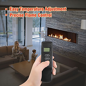 Upgrade Fireplace Remote Control Thermostat Kit fit for skytech ambient majestic monessen vermont ect Millivolt Gas Valve Fireplaces and Stoves,Blue Backlight Buzzer,3 Year Warranty WITHOUT BATTERY