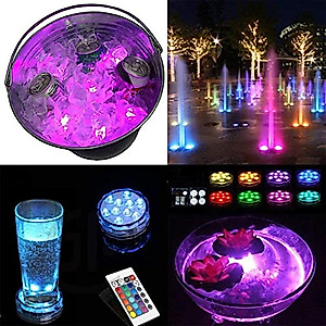 Classic Pool Lights LED Remote Control RGB Diving Light Battery-Powered Underwater Night Light Outdoor Vase Bowl Garden Christmas Party Decoration Pond Lights