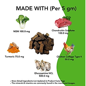 Vet Recommended™ Hip and Joint Supplement Chew for Small & Medium Dogs - Glucosamine, MSM & Chondroitin Chews | 60 Count