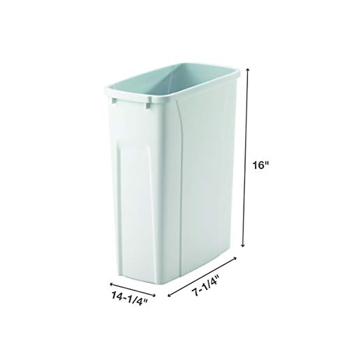 Knape & Vogt FBA_SBM9-1-20WH Trash Can, 17.31-Inch by 7.98-Inch by 20-Inch, White