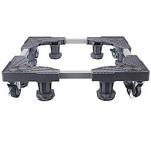 SIXRUN Mobile Fridge Stand Base Iron Alloy Adjustable Dolly Washing Machine Stand with Brake Balance Angle Leveling Measurement for Furniture Appliances Mobile Fridge Stand Base